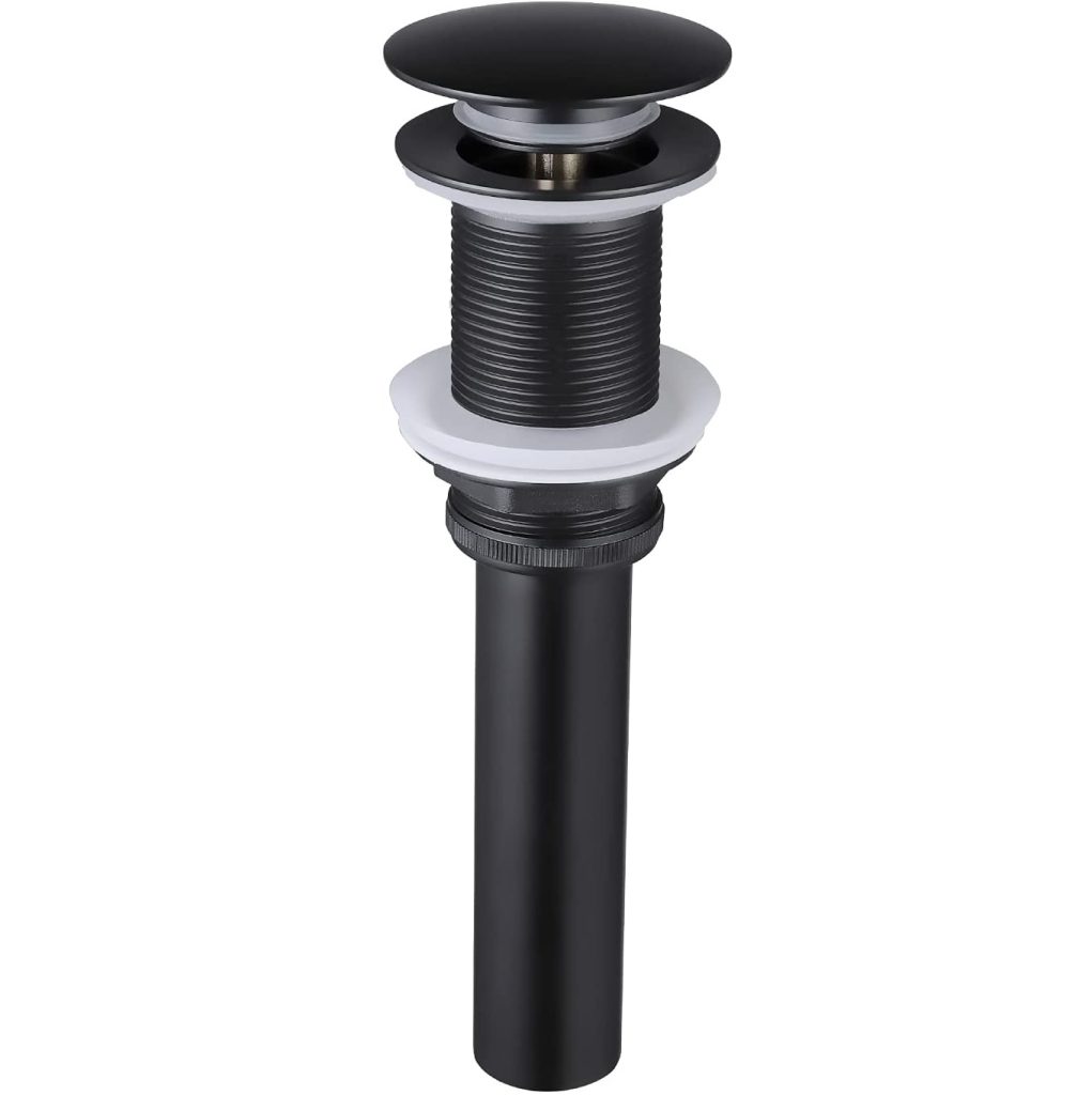 Matte Black Pop Up Drain Stopper – Bathroom Sink Drain without Overflow ...