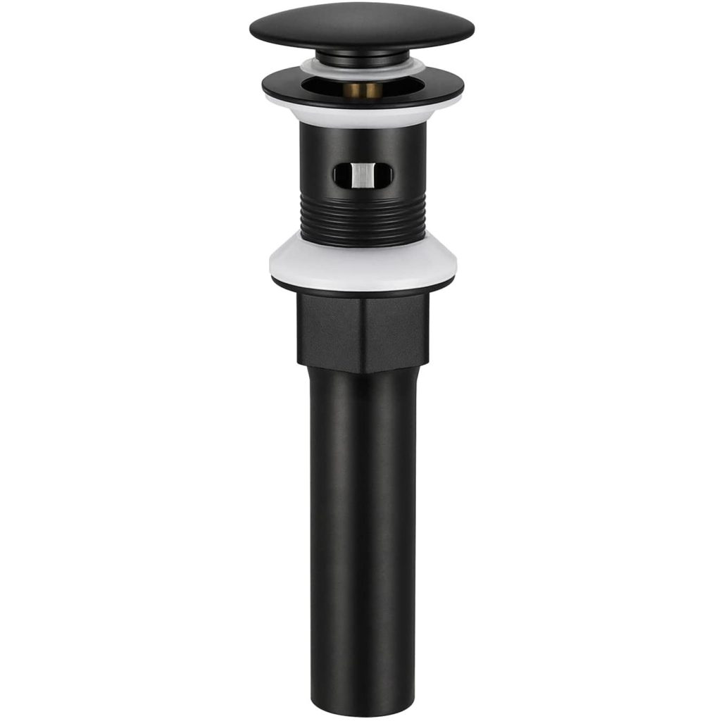 Matte Black Pop Up Drain Stopper with Overflow – Bathroom Sink Drain ...